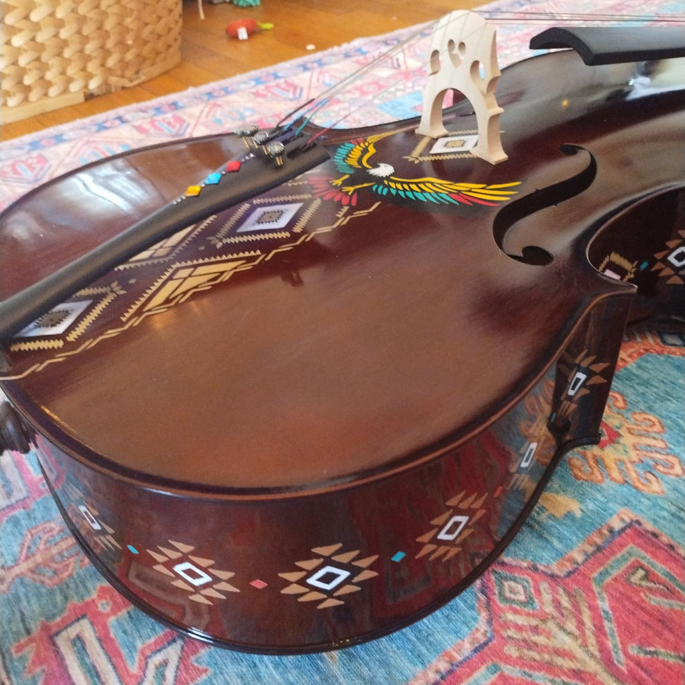 Native American Spirit Cello w Brazilwood Bow and Case – Rozanna's Violins