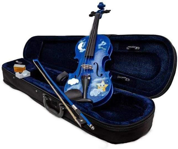 Twinkle Star Blue Violin w Brazilwood Bow Set Up and Case – Rozanna's ...